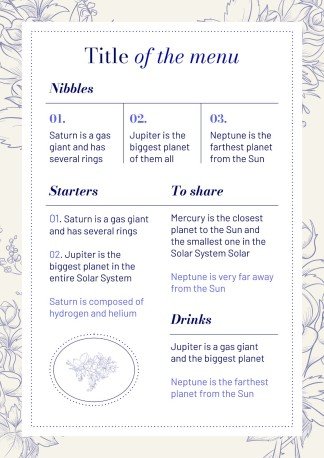 British Regency Era Themed Banquet Menu | Google Slides