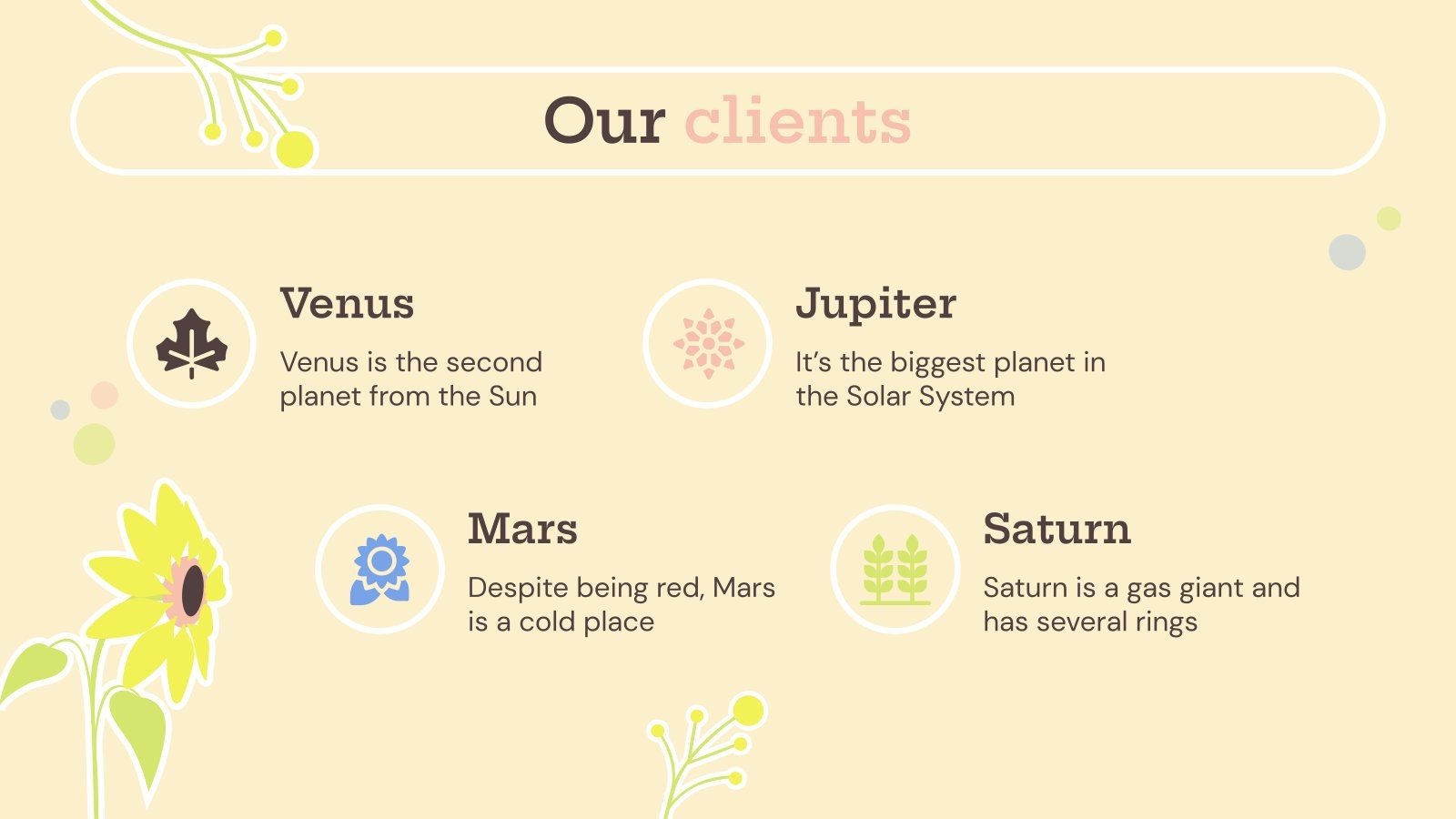 Agencia estilo stickers adorables de flores en pastel