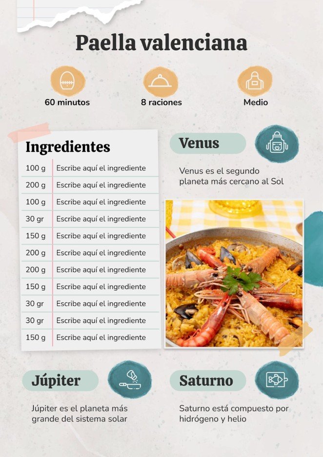 Spanish Food Cookbook | Google Slides & PowerPoint