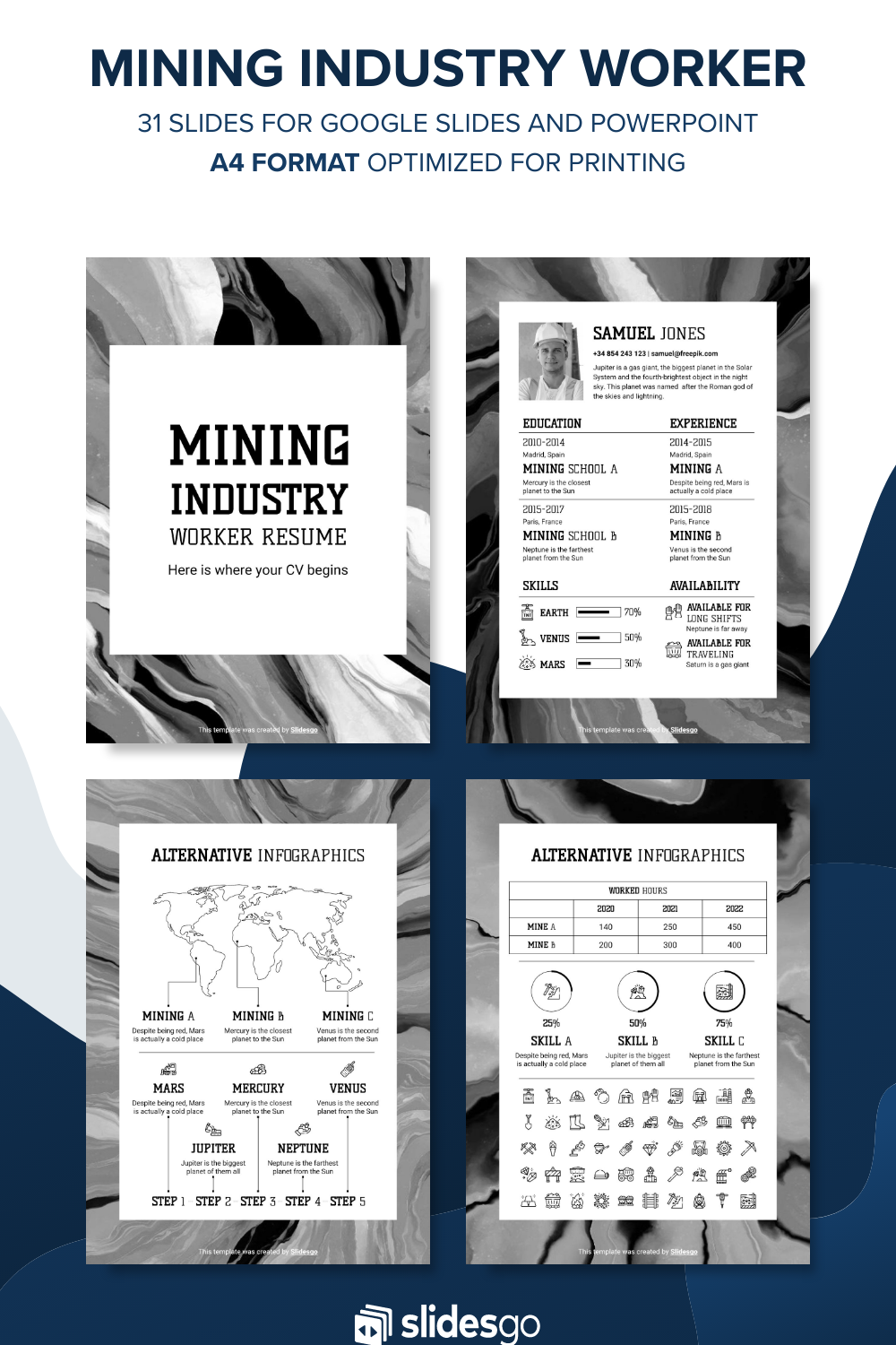 Mining Industry Worker Resume | Google Slides & PowerPoint