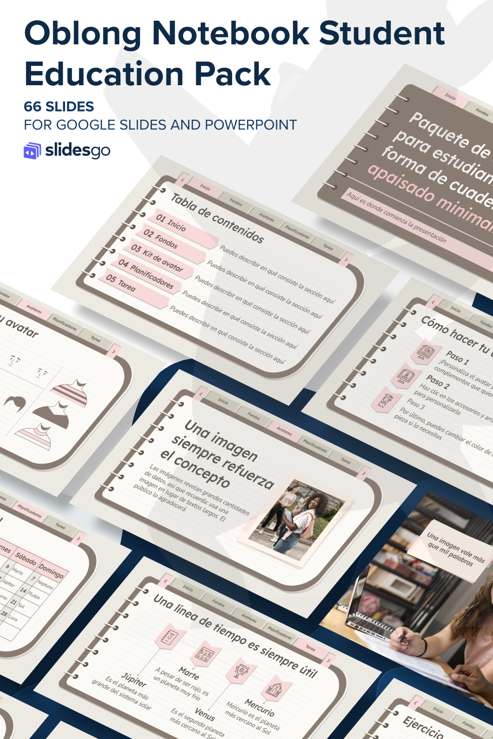 Minimalist Style Oblong Notebook Student Education Pack