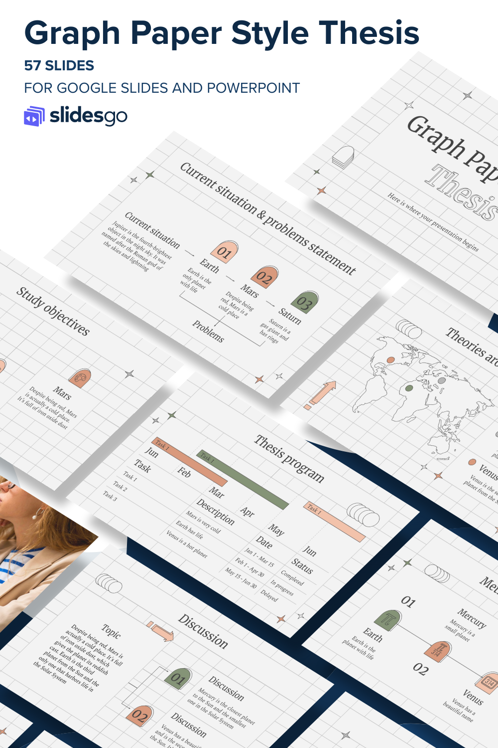 Graph Paper Style Thesis | Google Slides & PowerPoint template