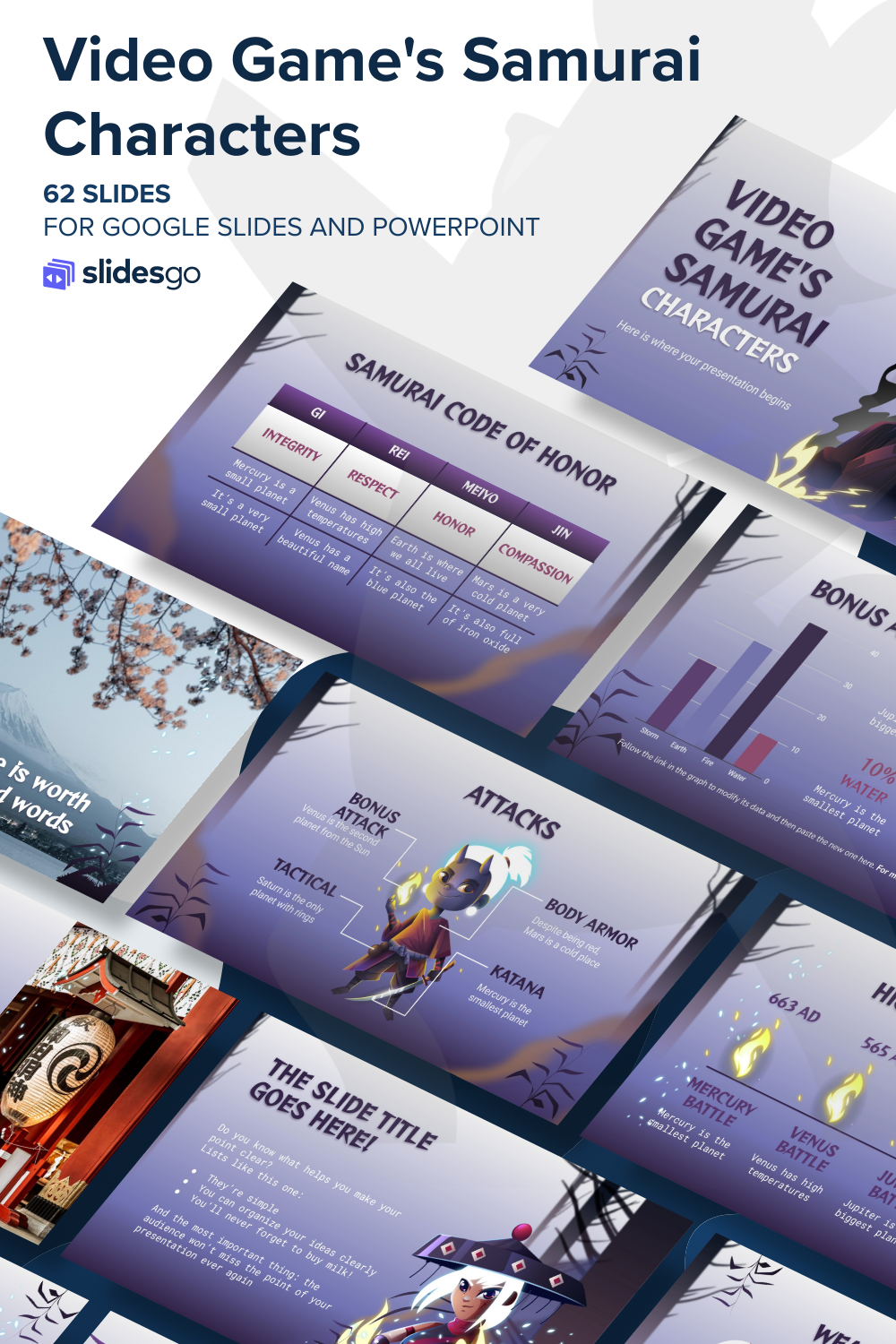 Video Game's Samurai Characters | Google Slides & PowerPoint