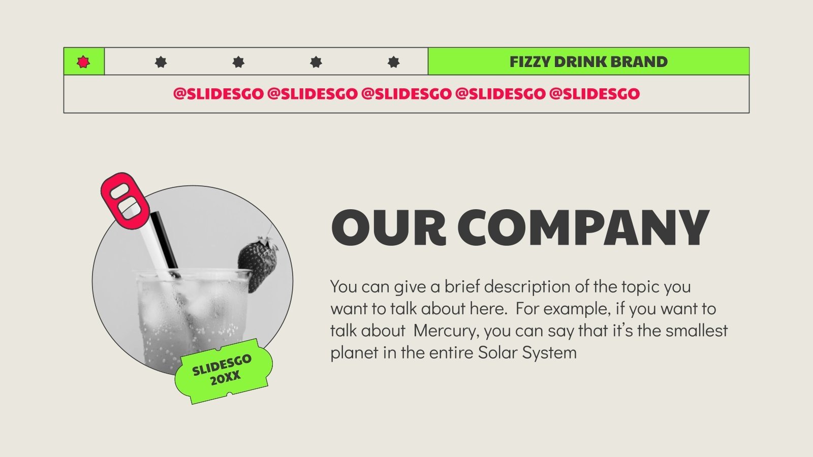 Fizzy Drink Brand Company Profile | Google Slides & PowerPoint