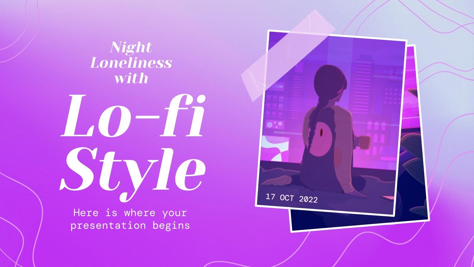 Night Loneliness with Lo-fi Style | Google Slides and PPT