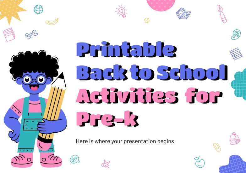Printable Back to School Activities for Pre-K | Google Slides