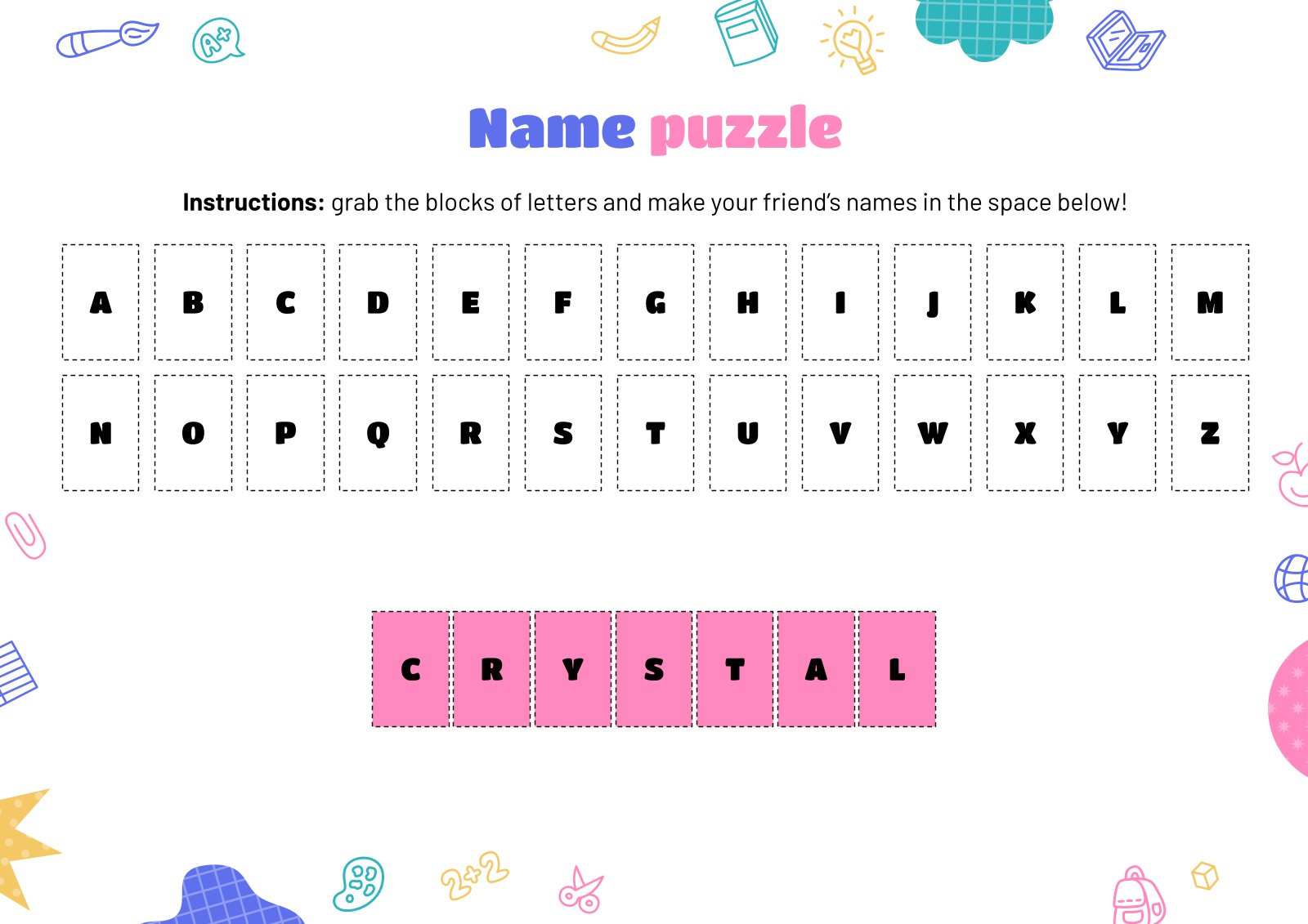 Activités rentrée scolaire à imprimer pour la maternelle