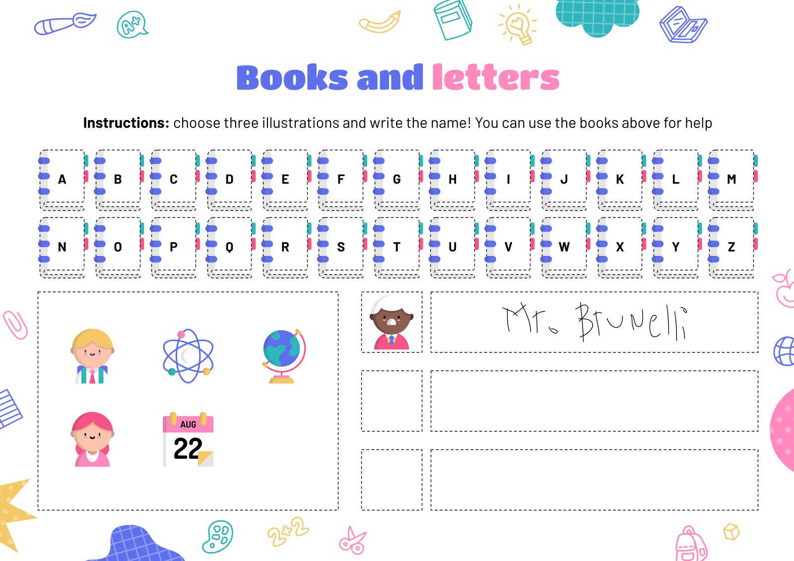 Activités rentrée scolaire à imprimer pour la maternelle