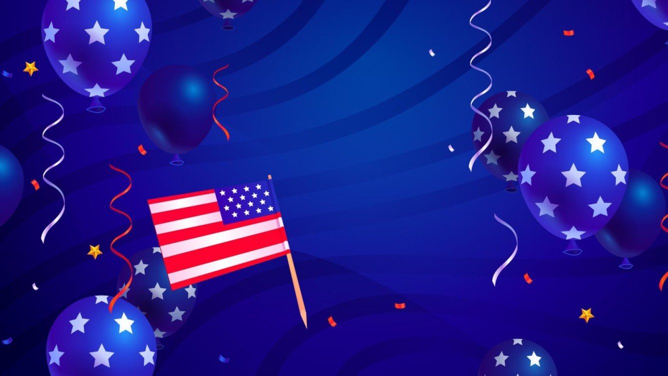 American Flag Backgrounds for Video Calls | Google Slides