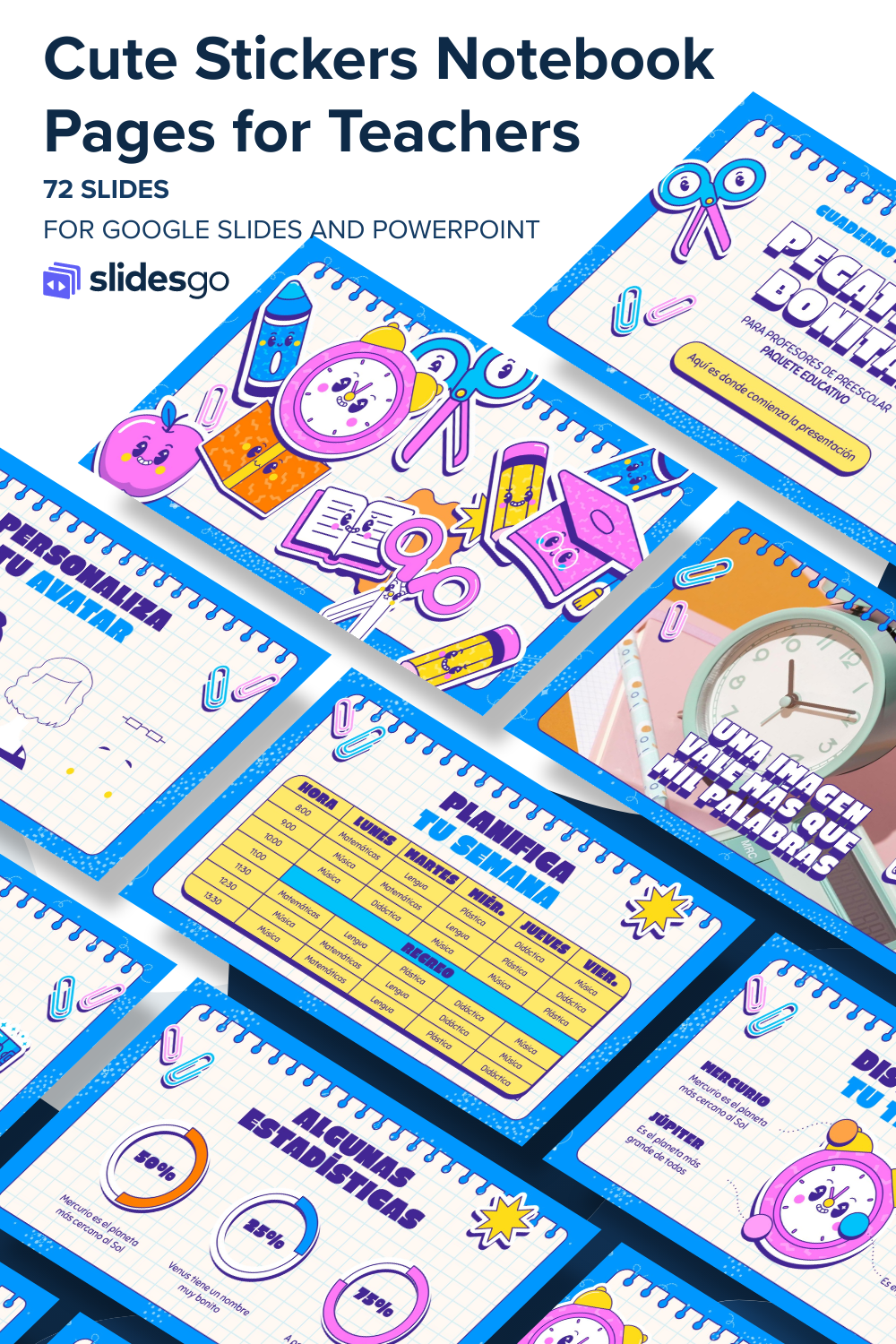 Stickers Notebook Pages Pre-K Teachers | Google Slides & PPT