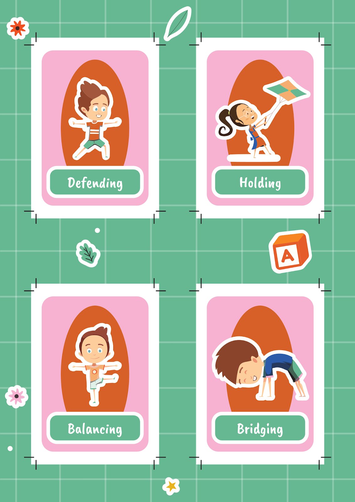 Physical Education & Drama Cards Elementary | Google Slides