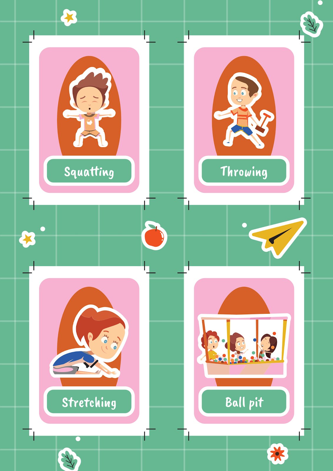 Tarjetas educación física y teatro primaria | Google Slides