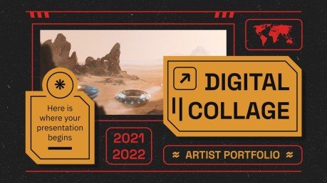 Digital Collage Artist Portfolio | Google Slides & PowerPoint