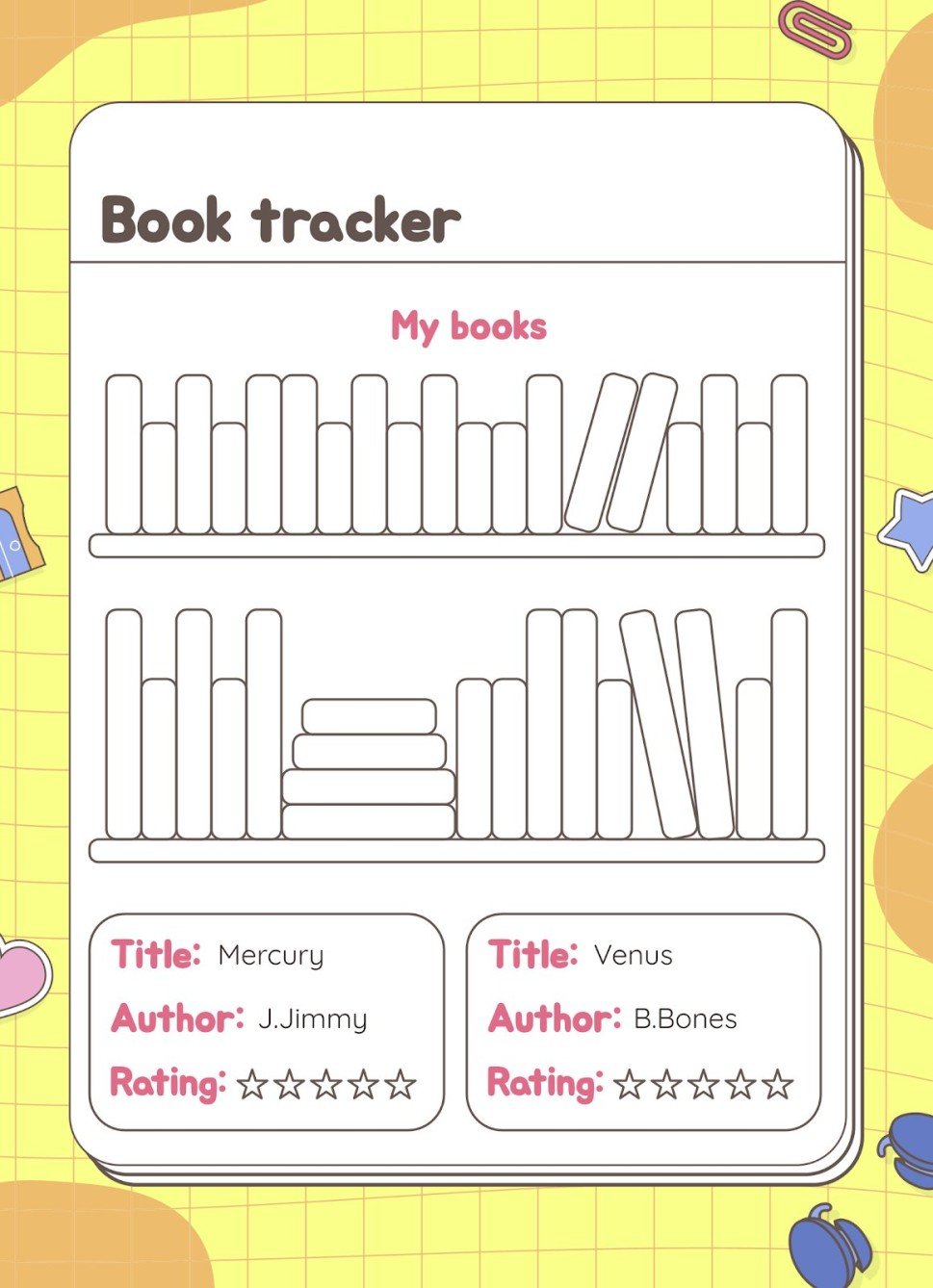 Reading Lists and Bookmarks for Printing | Google Slides & PPT