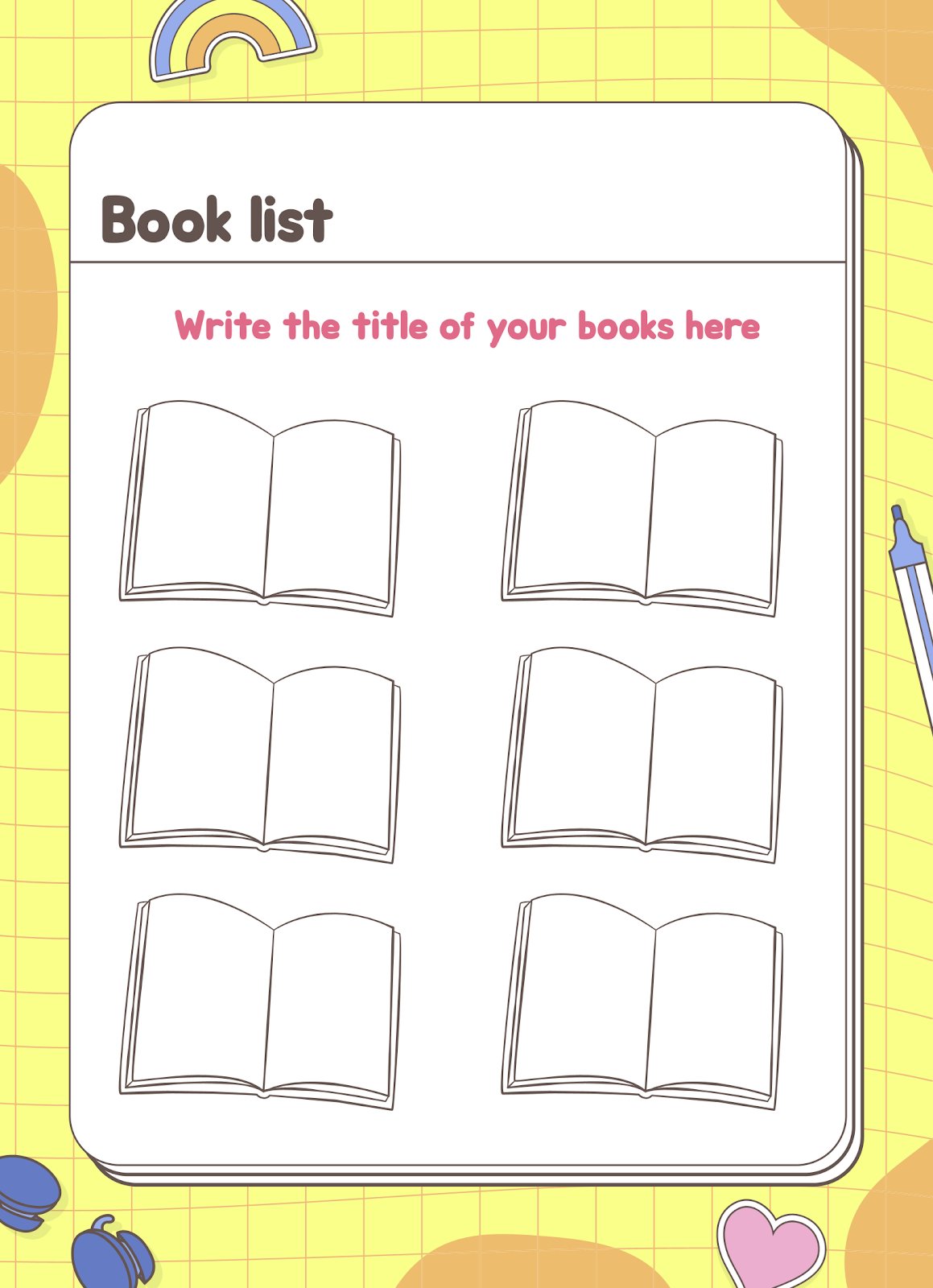 Reading Lists and Bookmarks for Printing | Google Slides & PPT