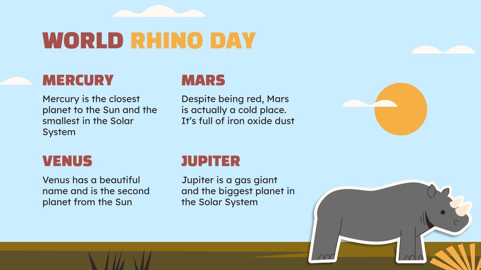 Pre-K Activities to Celebrate World Rhino Day | Google Slides