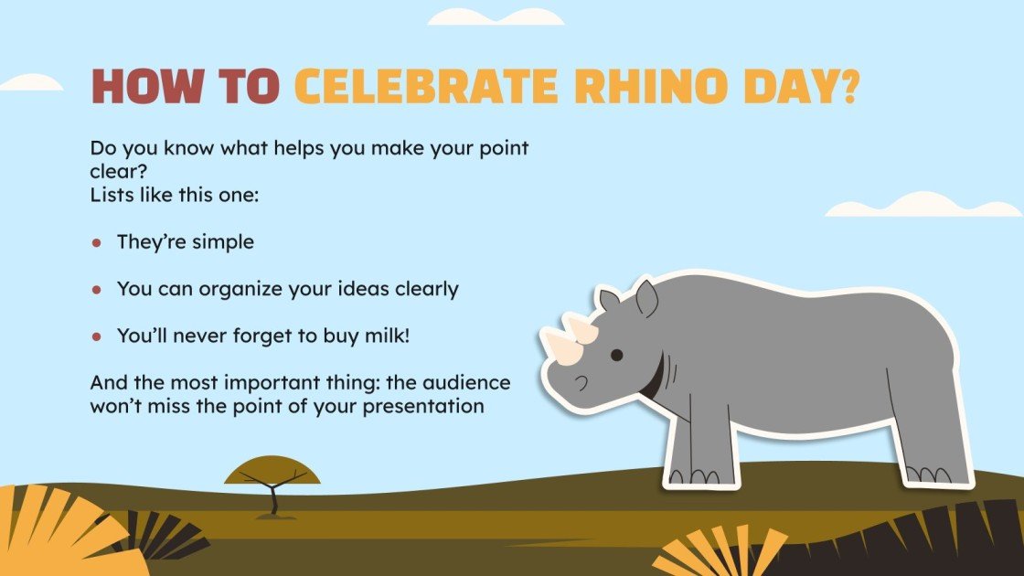 Pre-K Activities to Celebrate World Rhino Day | Google Slides
