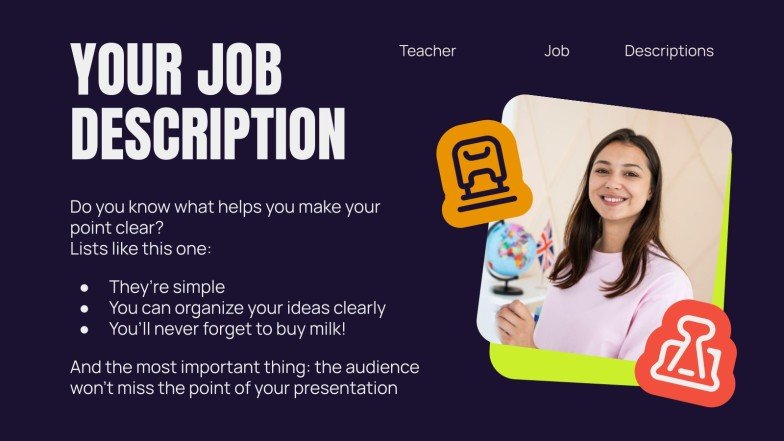 Teacher Job Descriptions for Schools | Google Slides & PPT
