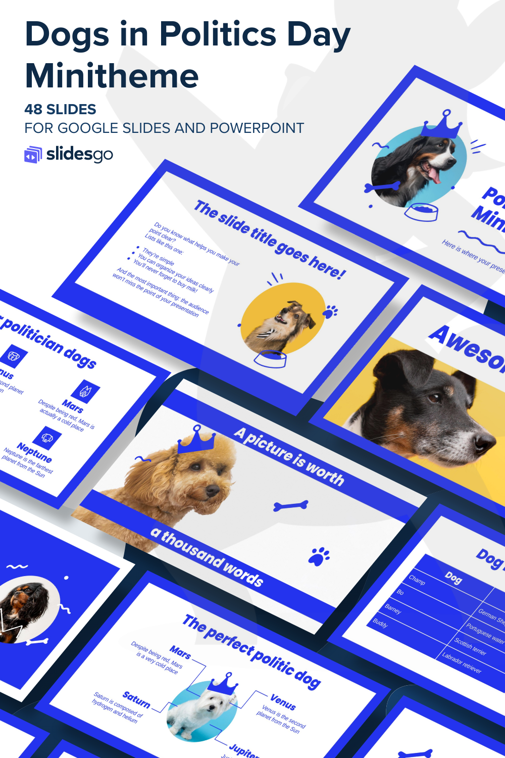 Dogs in Politics Day Minitheme | Google Slides and PowerPoint