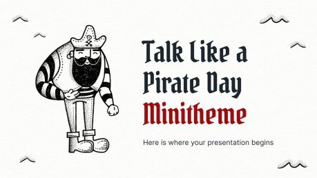 Google Slides and PowerPoint templates about pirates