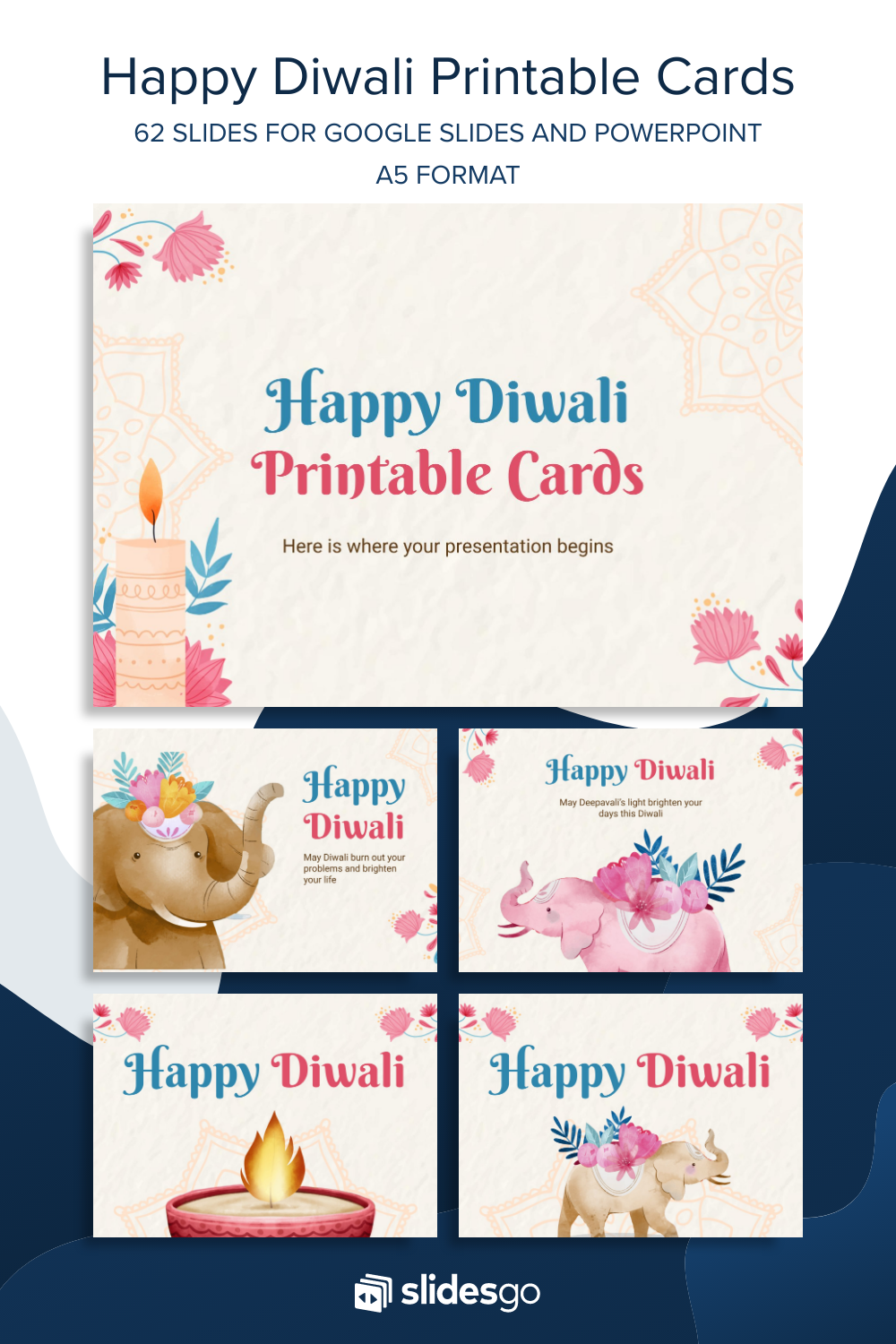 Happy Diwali Printable Cards | Google Slides and PowerPoint