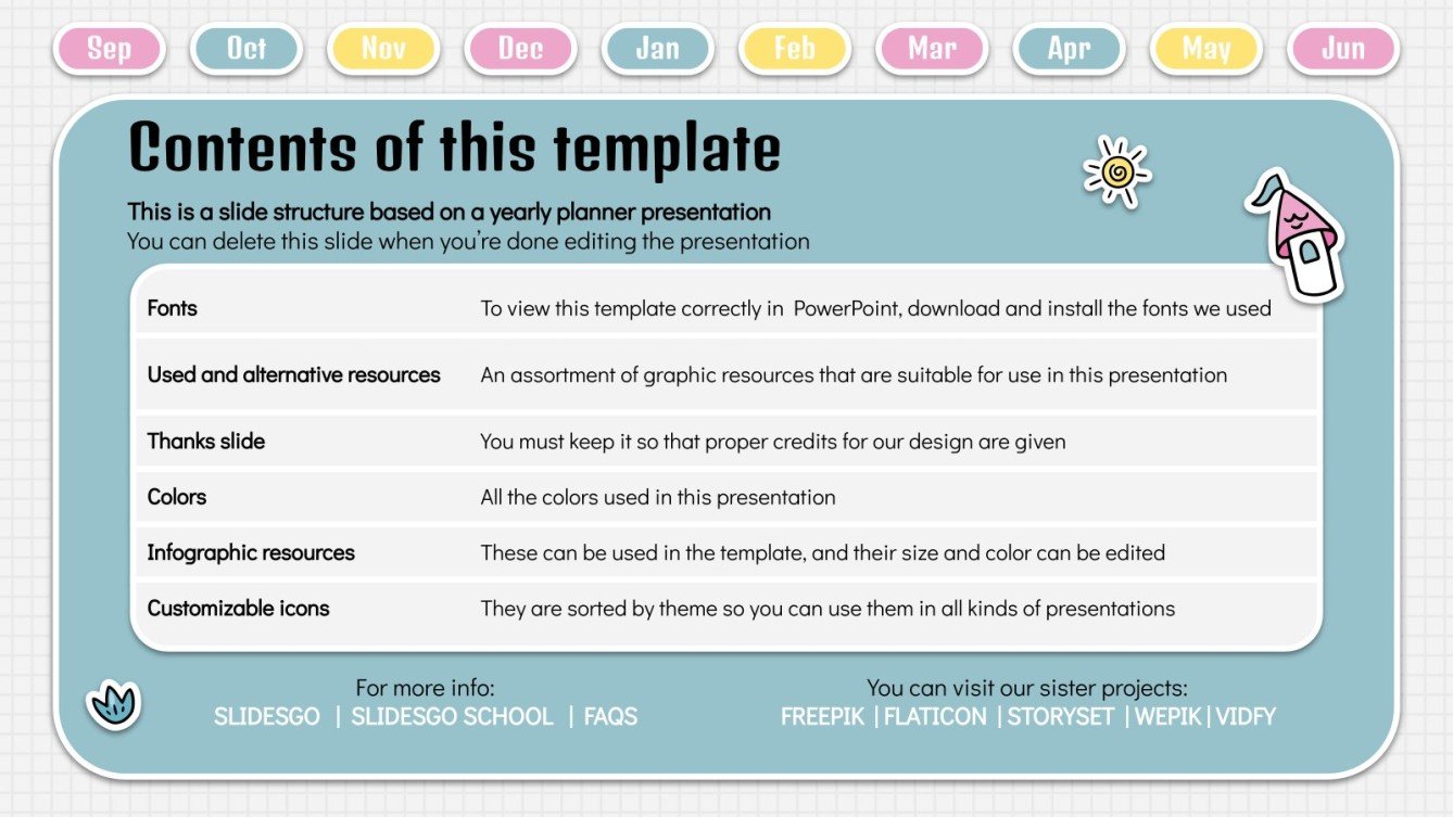 Planner estilo cuento de hadas para niños de preescolar
