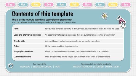 Planner estilo cuento de hadas para niños de preescolar