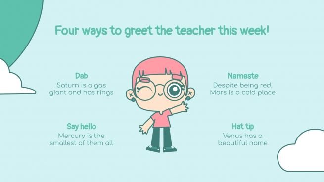 Morning Greetings with Social Distancing Google Slides & PPT