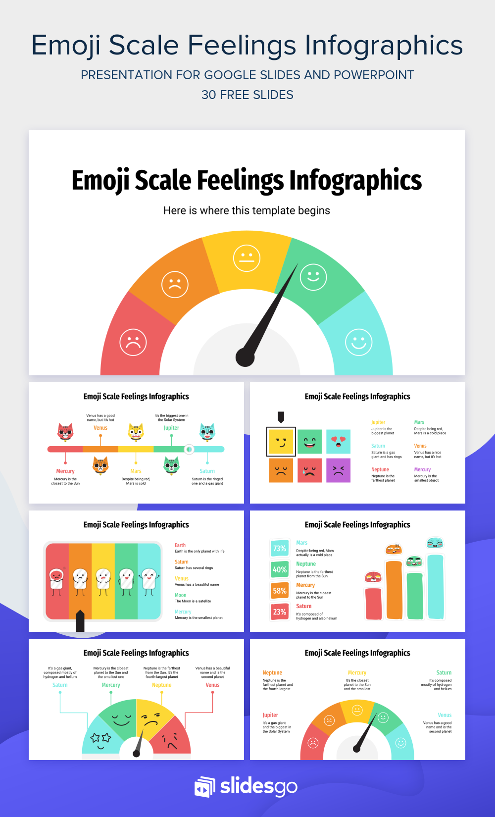 Emoji Scale Feelings Infographics for Google Slides & PPT