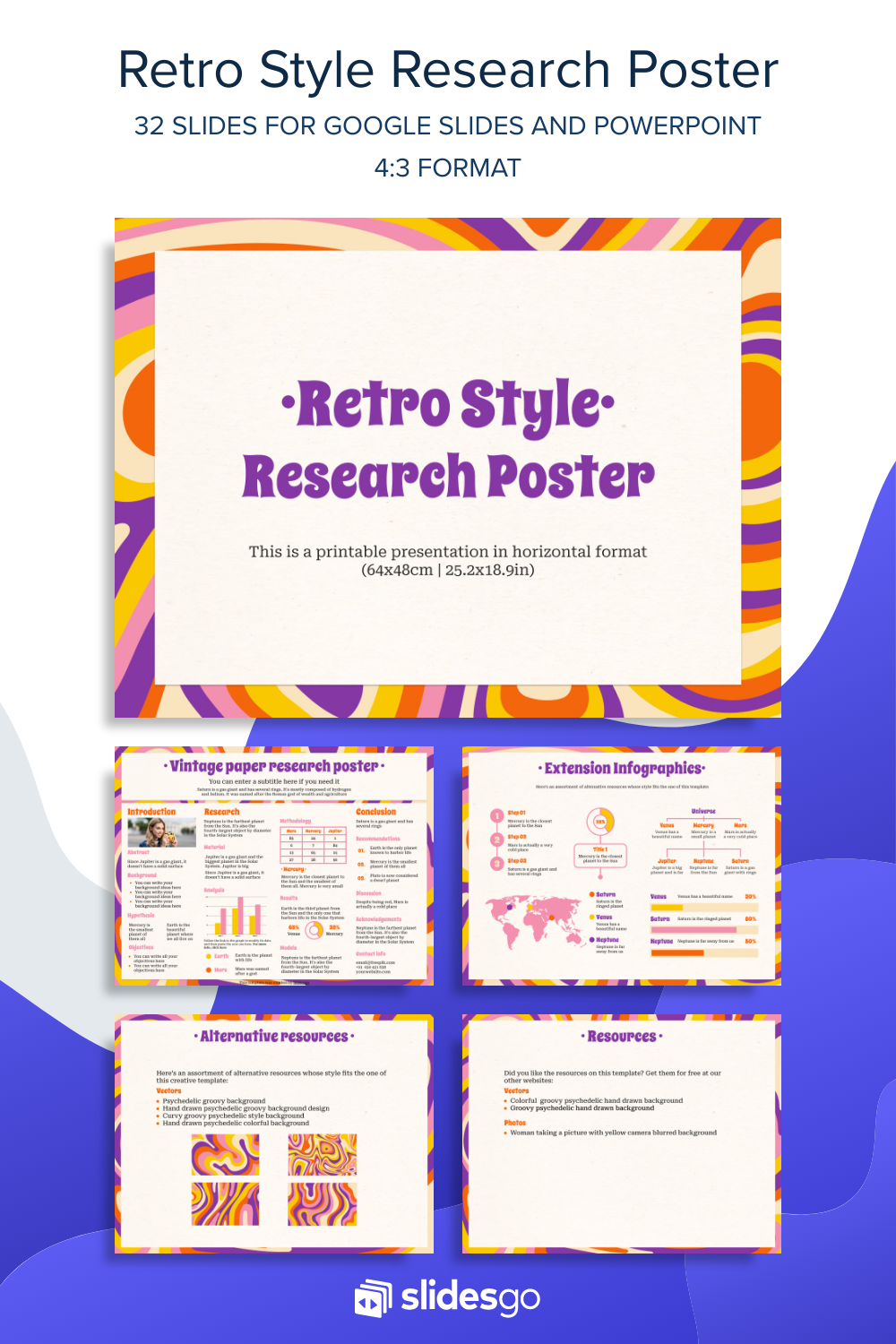Retro Style Research Poster | Google Slides and PowerPoint