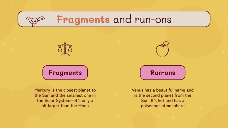 Grammar: Correcting Fragments and Run-ons | Google Slides & PPT