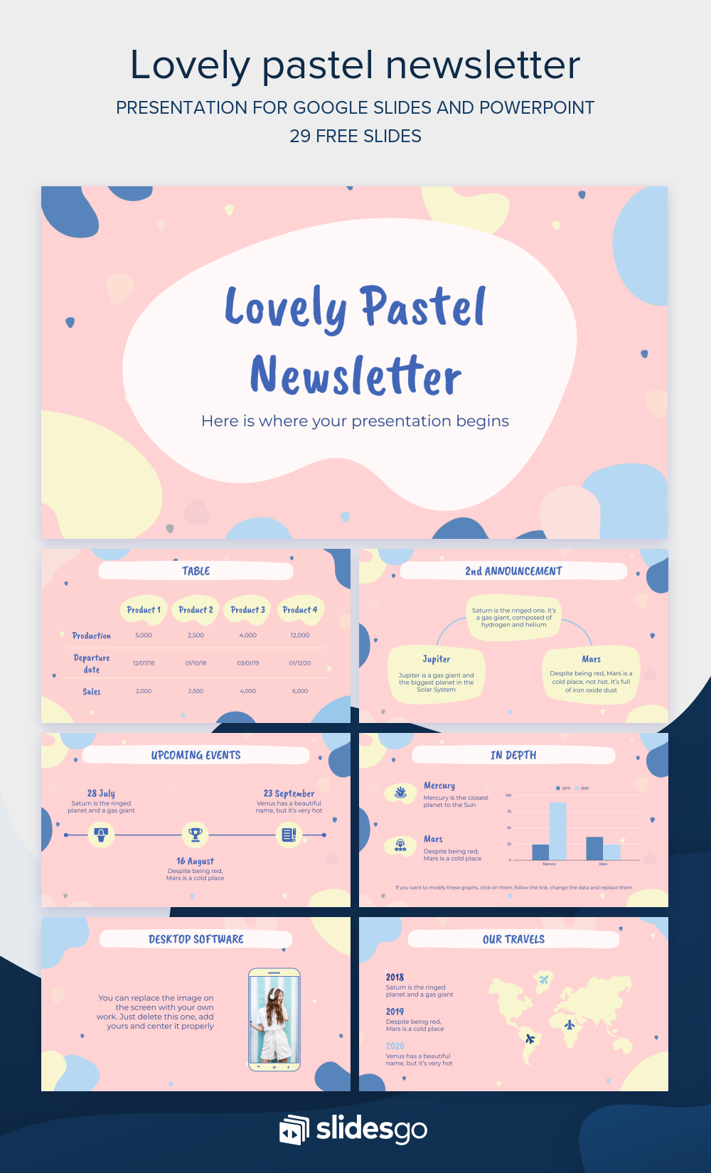 Lovely Pastel Newsletter | Google Slides & PPT template
