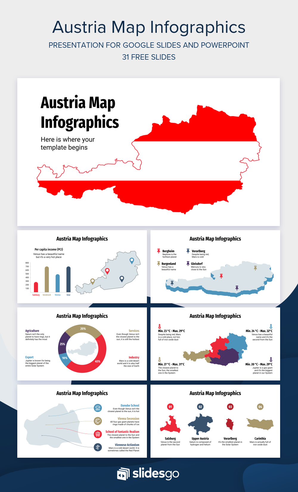 Austria Map Infographics | Google Slides & PPT theme
