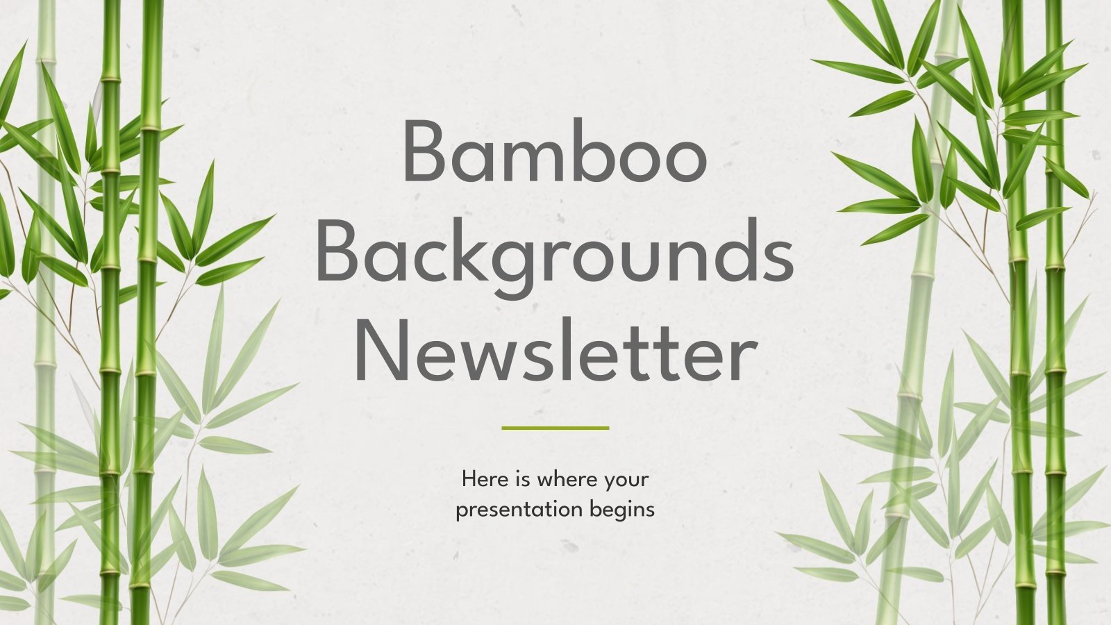 Bamboo Backgrounds Newsletter | Google Slides & PowerPoint