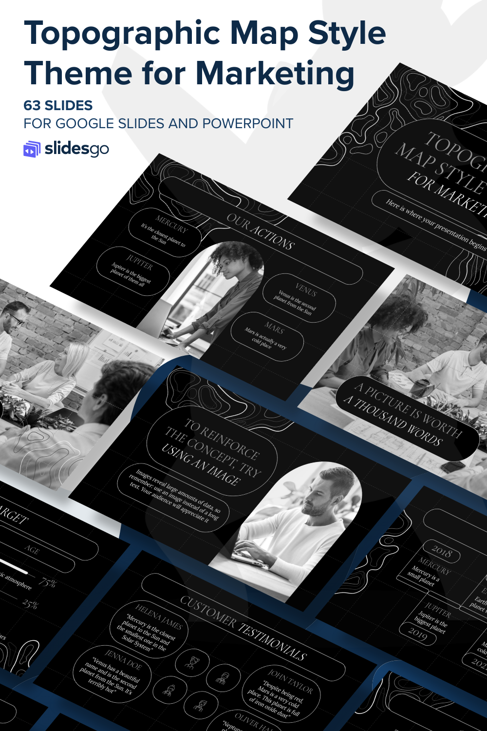 Topographic Map Style Theme for Marketing | Google Slides