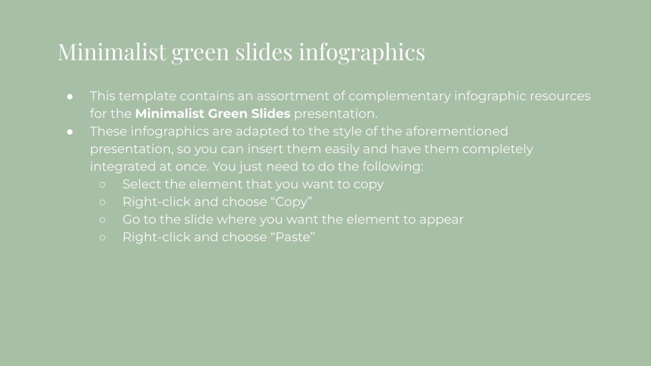 Minimalist Green Slides Infographics | Google Slides & PPT