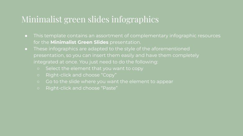 Minimalist Green Slides Infographics | Google Slides & PPT
