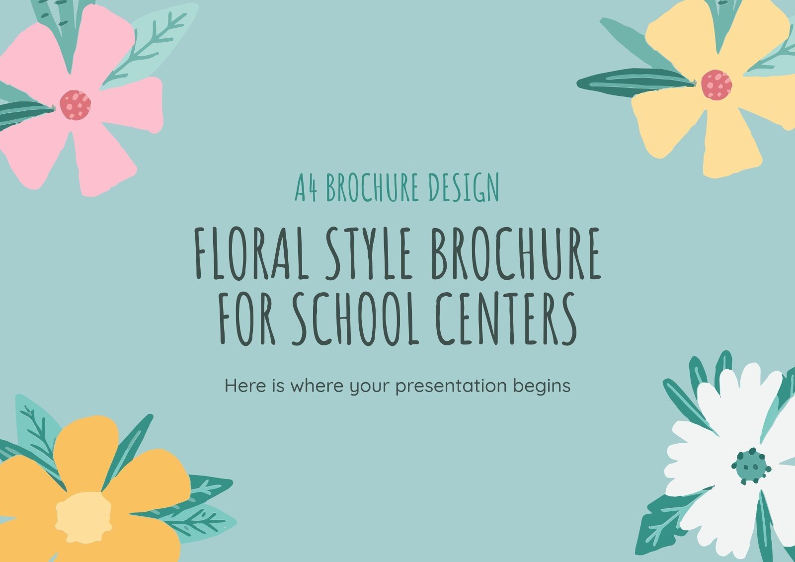 Floral Style Brochure for School Centers | Google Slides & PPT