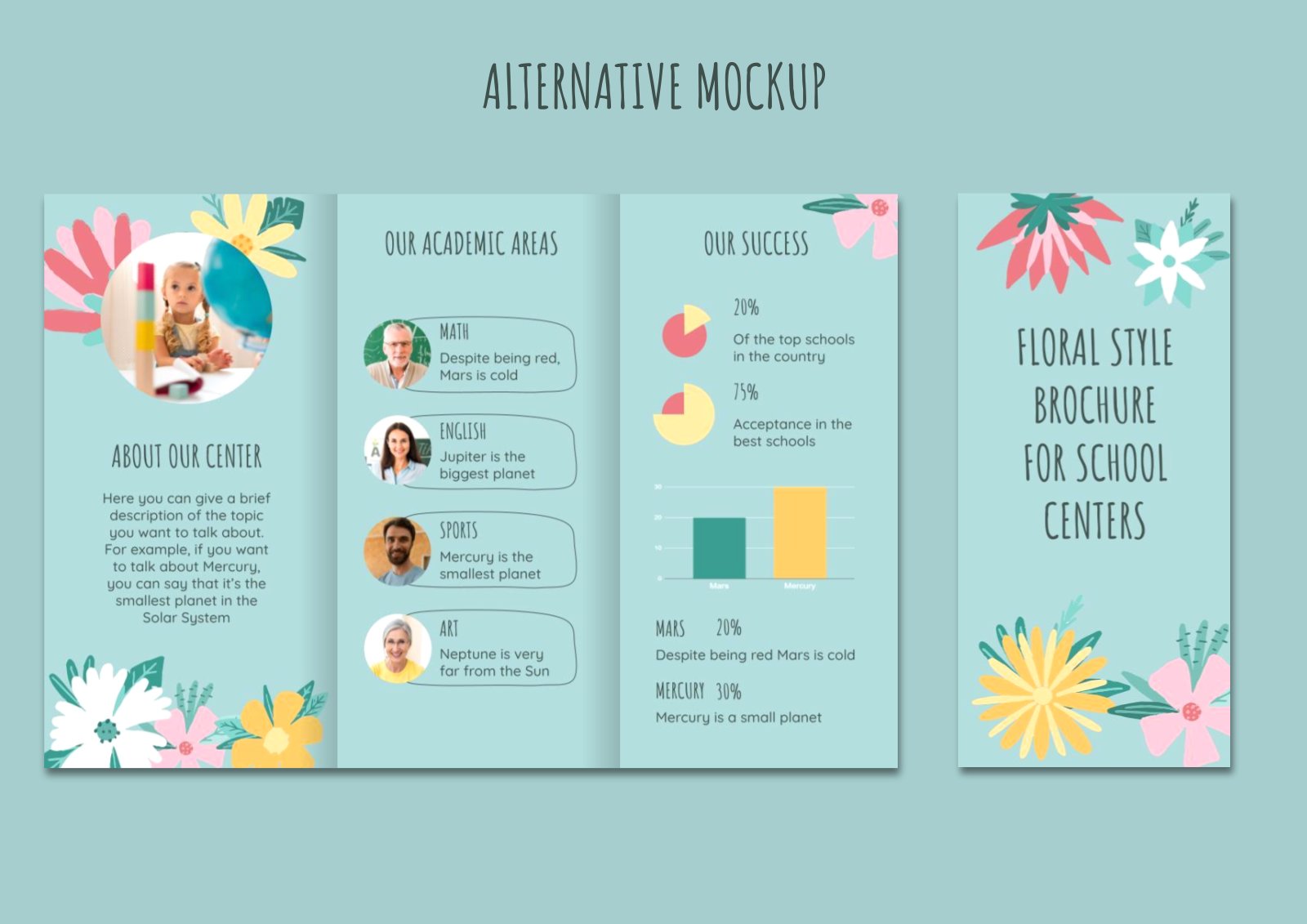 Floral Style Brochure for School Centers | Google Slides & PPT