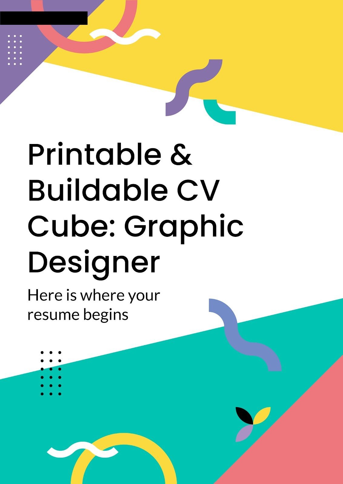 Printable CV Cube: Graphic Designer | Google Slides & PPT