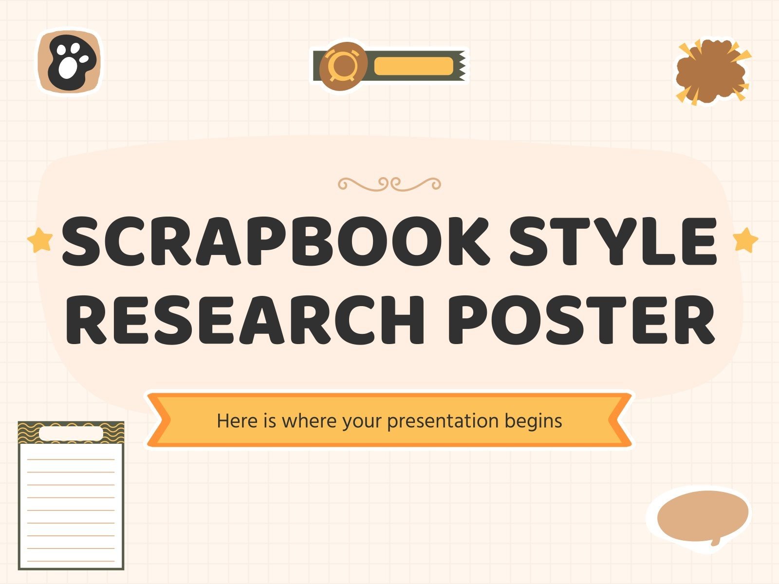 Póster científico estilo scrapbook | Google Slides y PowerPoint