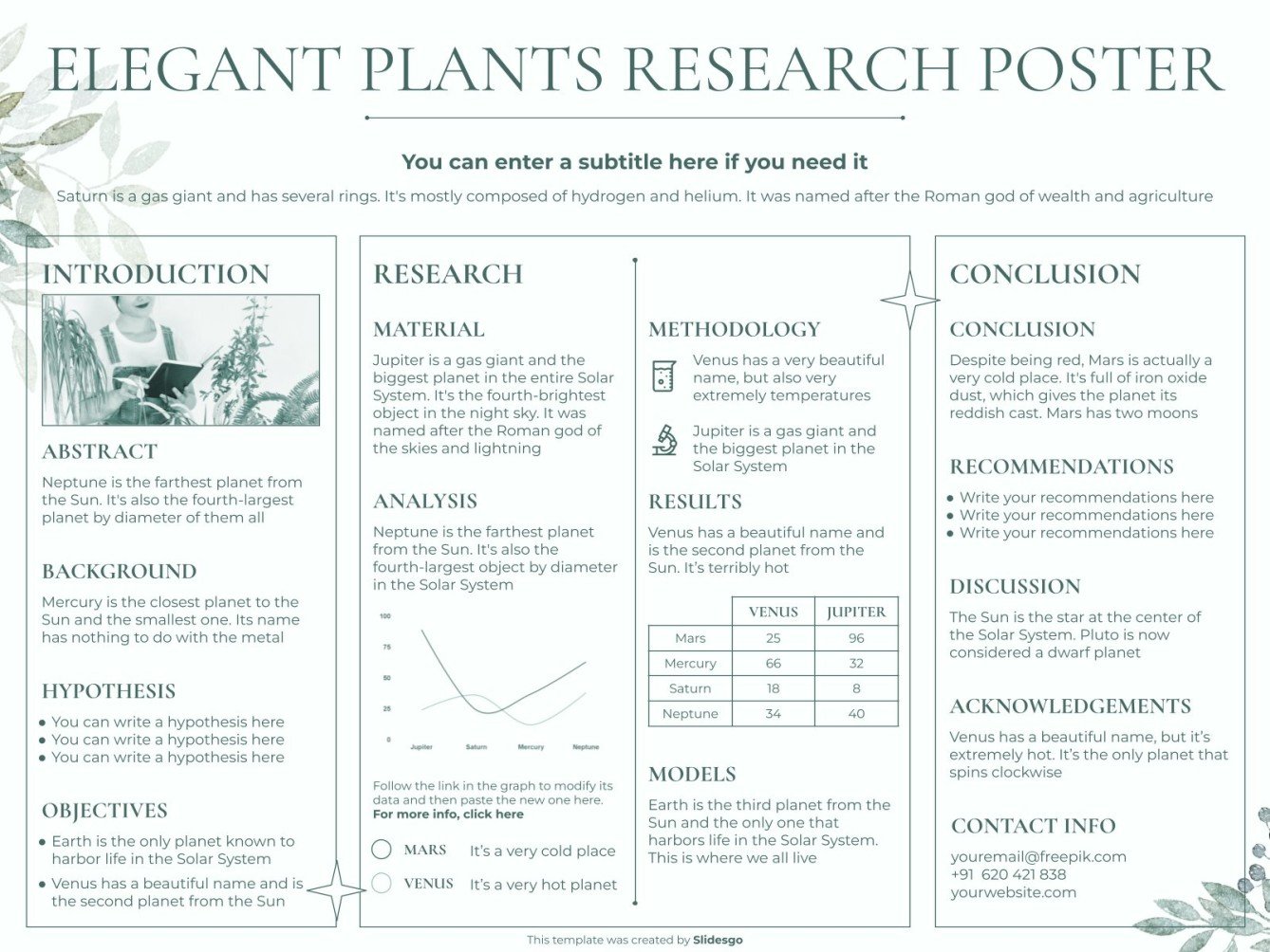 Elegant Plants Research Poster | Google Slides & PowerPoint