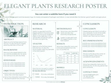 Elegant Plants Research Poster | Google Slides & PowerPoint