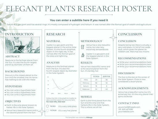 Elegant Plants Research Poster | Google Slides & PowerPoint