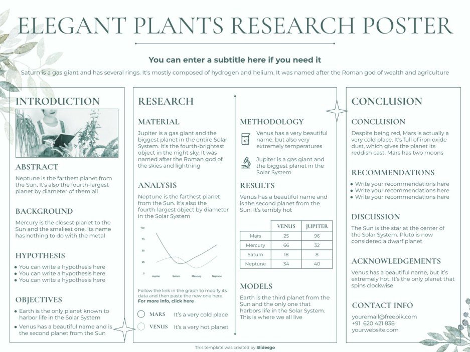 Elegant Plants Research Poster | Google Slides & PowerPoint
