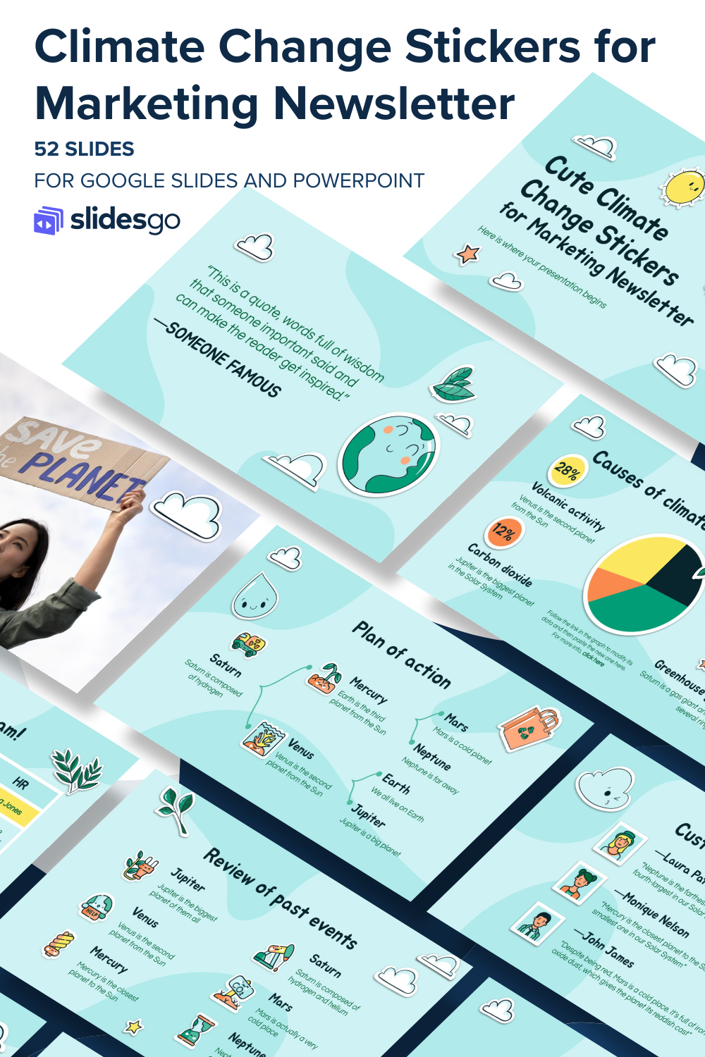 Climate Change Stickers for Marketing Newsletter