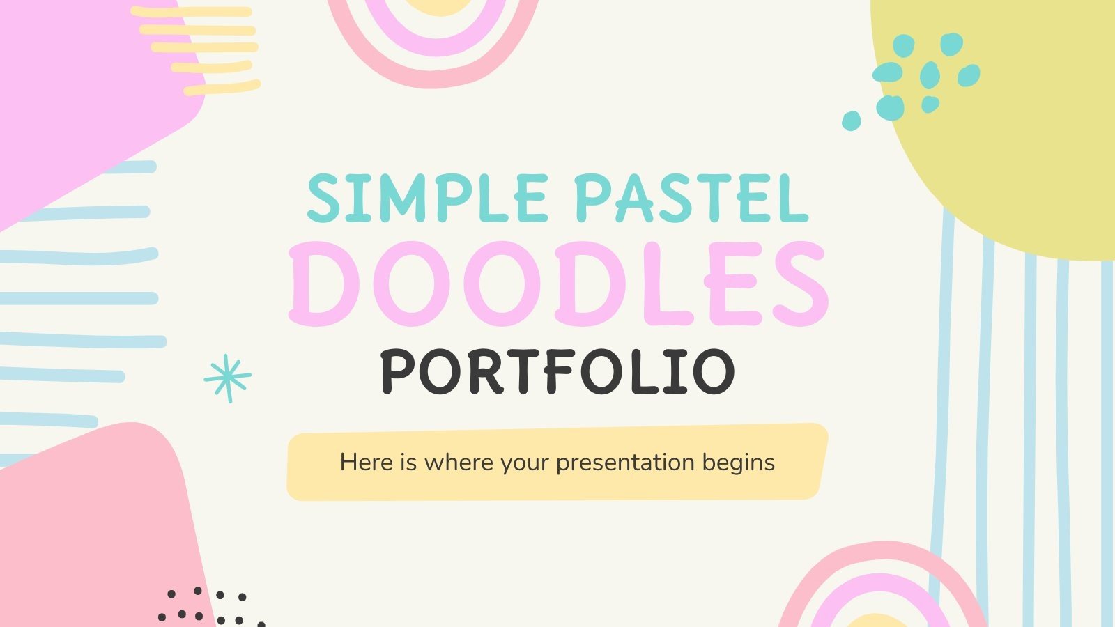 Simple Pastel Doodles Portfolio | Google Slides & PPT