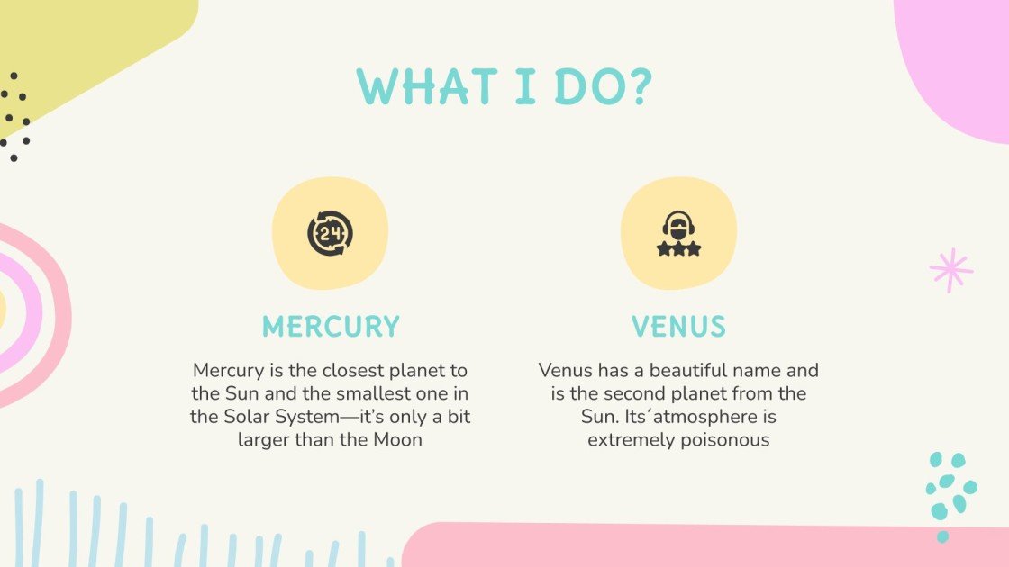 Simple Pastel Doodles Portfolio | Google Slides & PPT