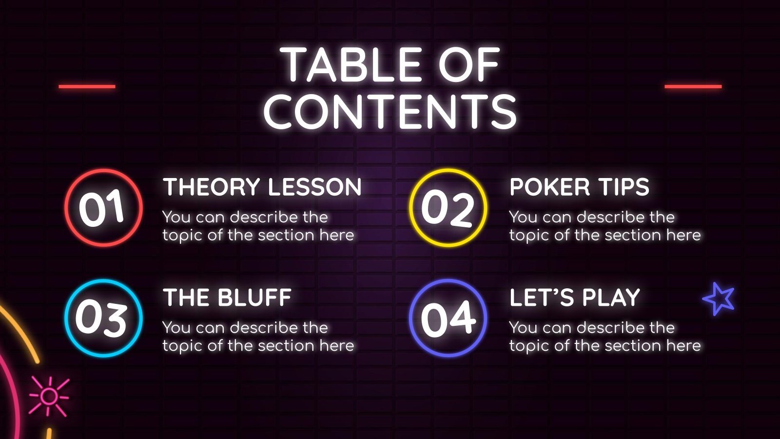 Clases de póker | Plantilla de Google Slides y PowerPoint