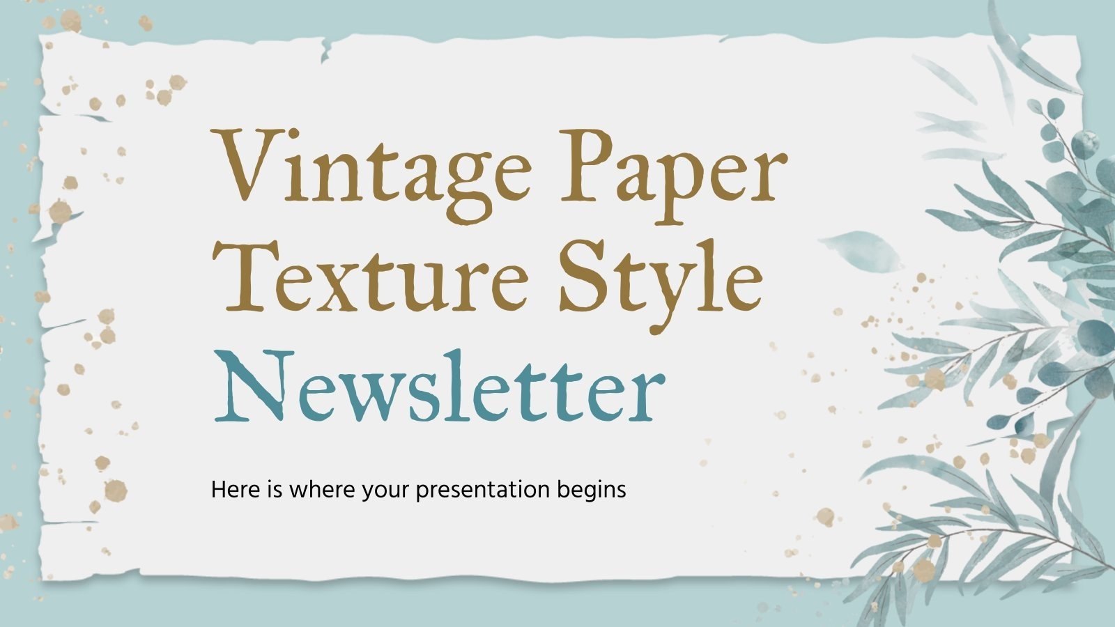 Vintage Paper Texture Style Newsletter | Google Slides & PPT
